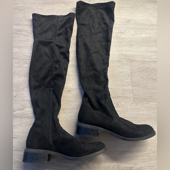 Aldo | Shoes | Aldo Overtheknee Black Suede Casual Boot | Poshmark